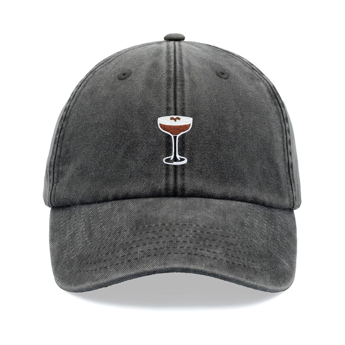 Espresso Martini Glass Baseball Cap Vintage Washed Cotton Unisex Dad ...