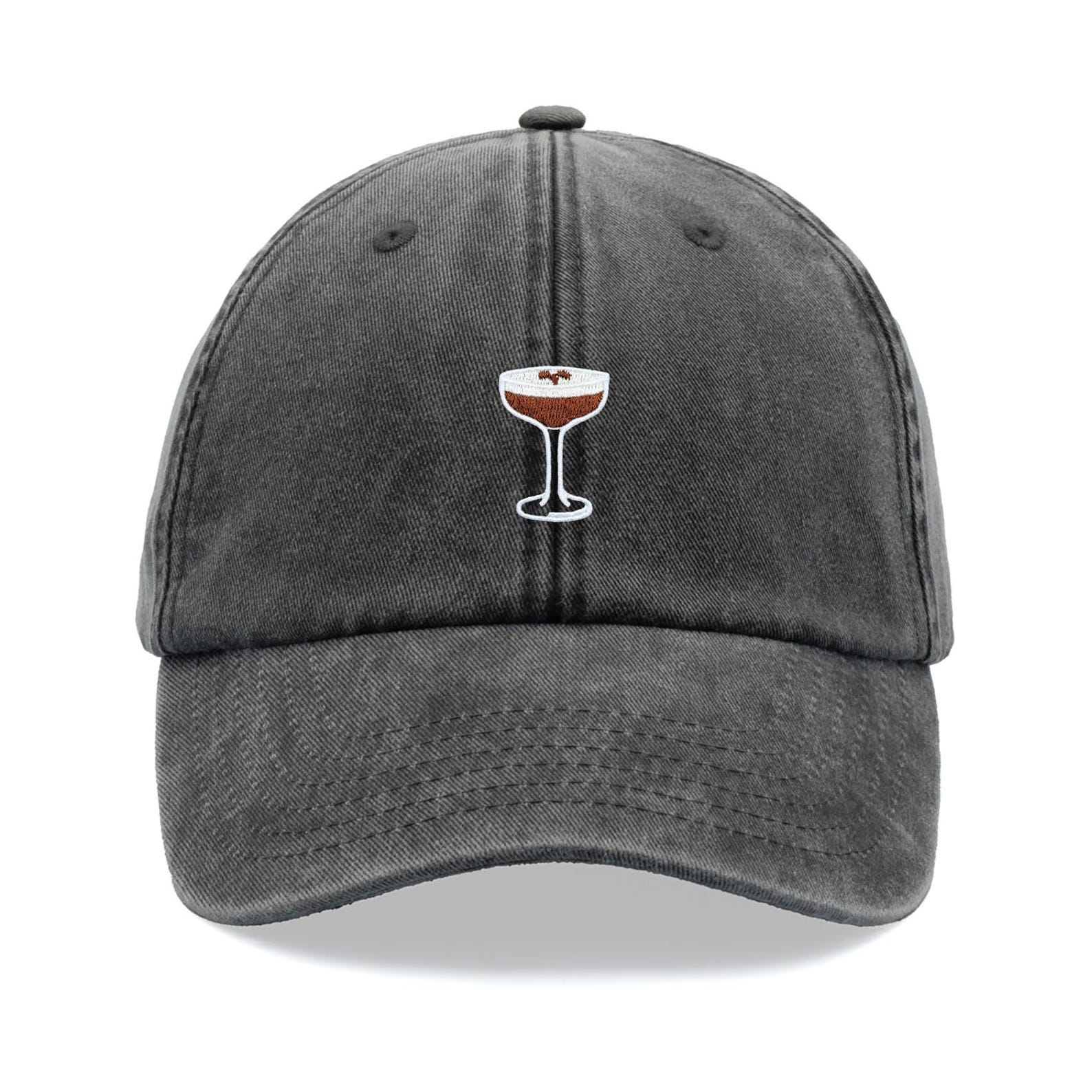Espresso Martini Glass Baseball Cap Vintage Washed Cotton Unisex Dad ...