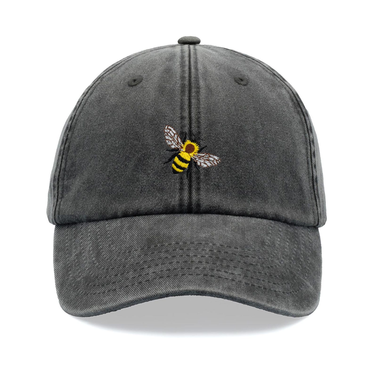 Honey Bee Baseball Cap Vintage Washed Cotton Unisex Dad Hat Adjustable ...