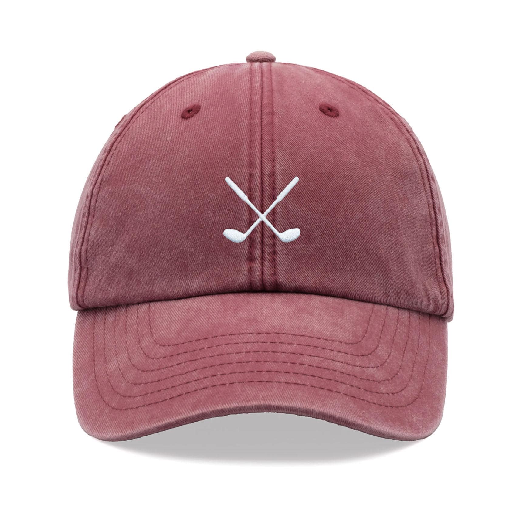 Golf Clubs Crossed Baseball Cap Vintage Washed Cotton Unisex Dad Hat ...