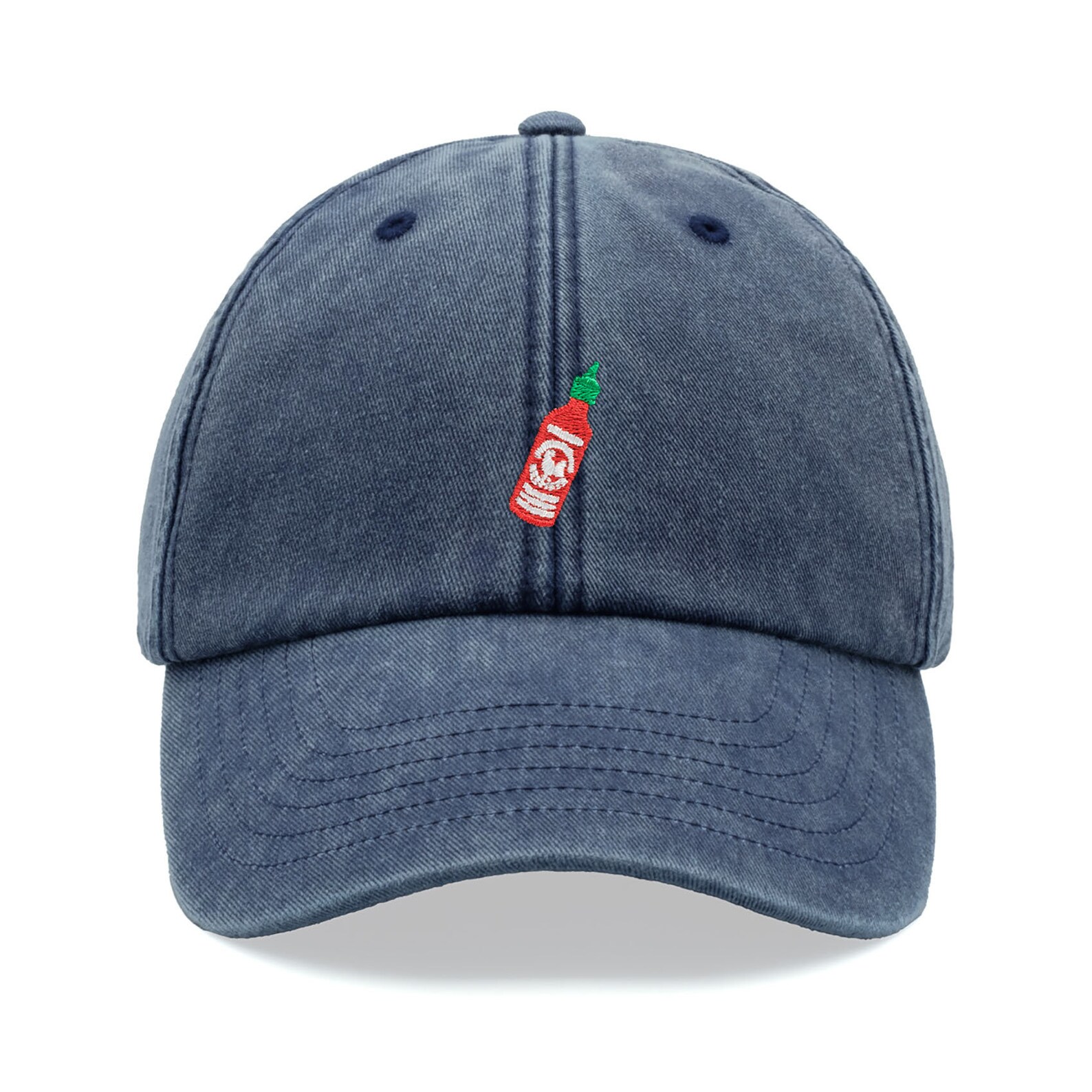Hot Sauce Chilli Bottle Baseball Cap Vintage Washed Cotton Unisex Dad ...