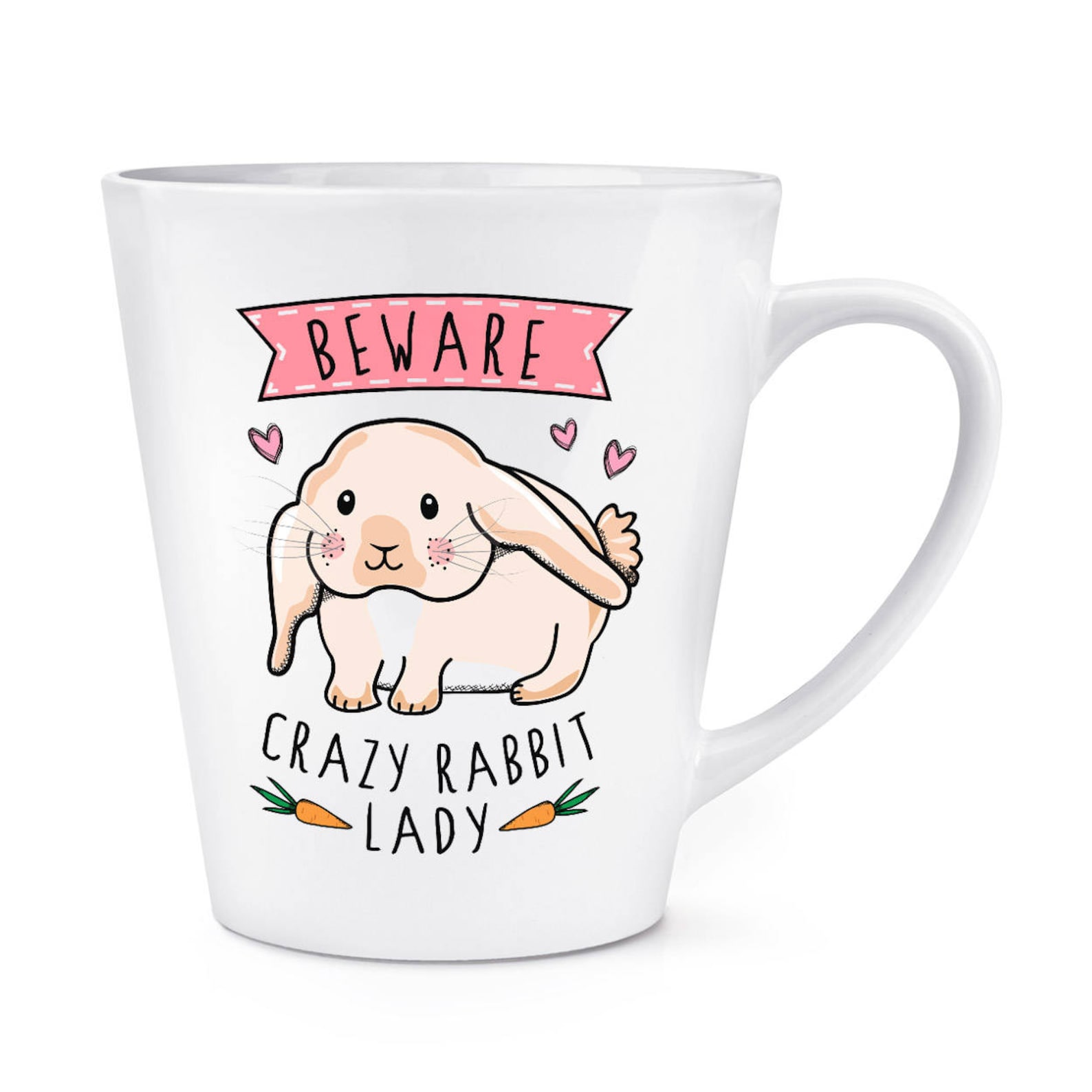 Beware Crazy Rabbit Lady 12oz Latte Mug Cup - Etsy