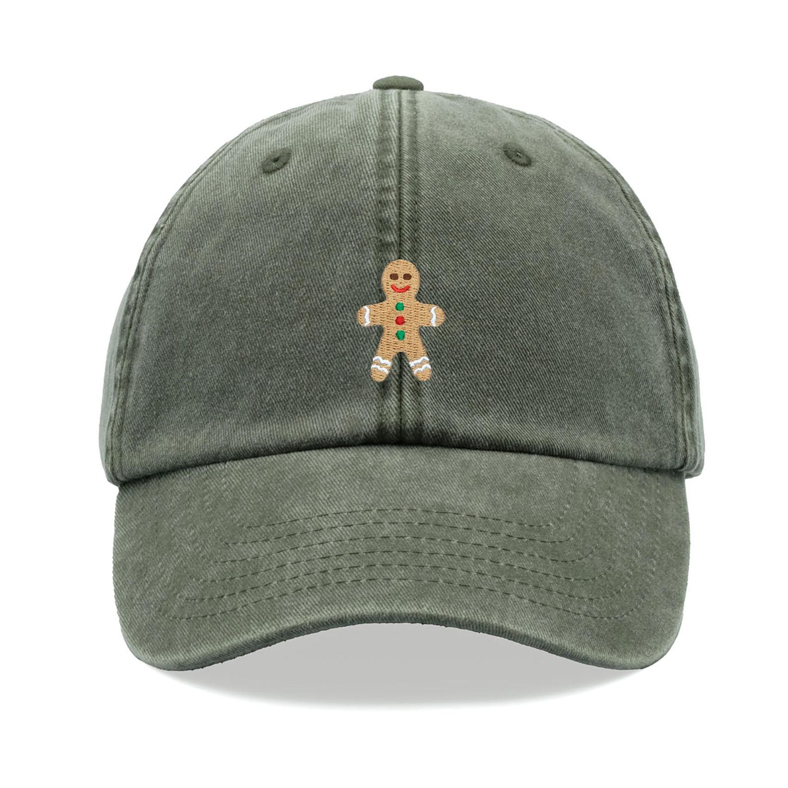 Gingerbread Man Baseball Cap Vintage Washed Unisex Dad Hat Low Profile ...