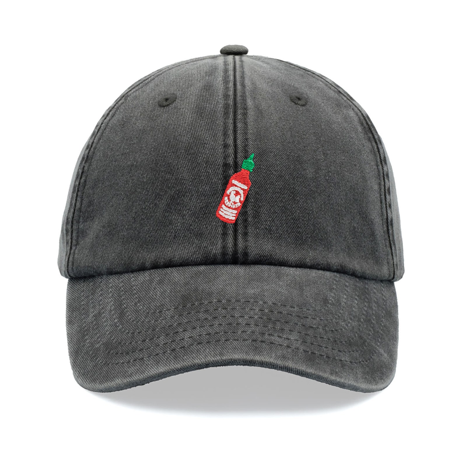 Hot Sauce Chilli Bottle Baseball Cap Vintage Washed Cotton Unisex Dad ...