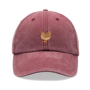 Chicken Baseball Cap Vintage Washed Cotton Unisex Dad Hat Adjustable ...