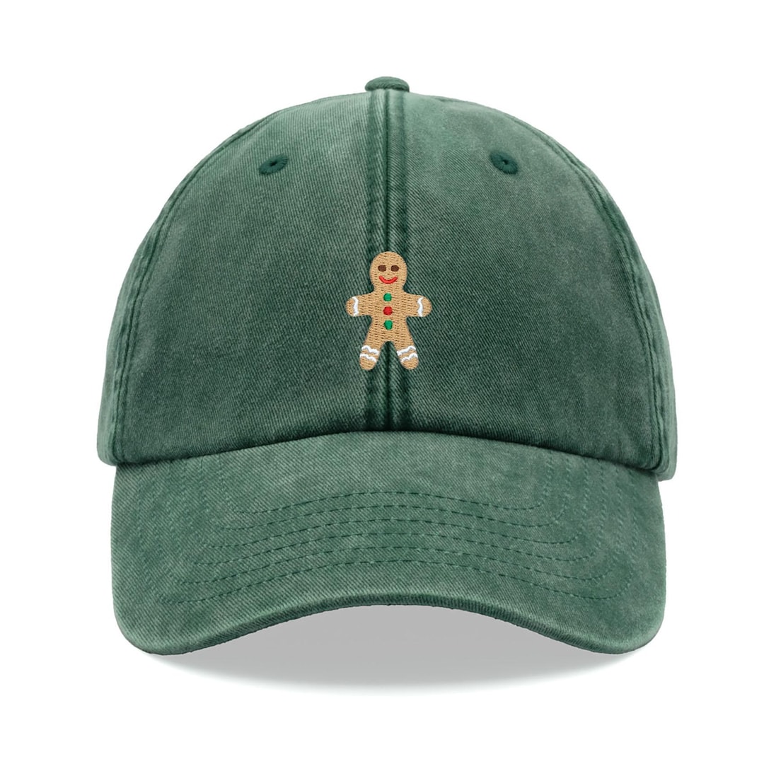 Gingerbread Man Baseball Cap Vintage Washed Unisex Dad Hat Low Profile ...