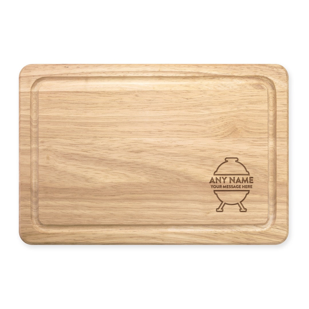 Personalised Name Any Message BBQ Grill Corner Rectangular Wooden ...
