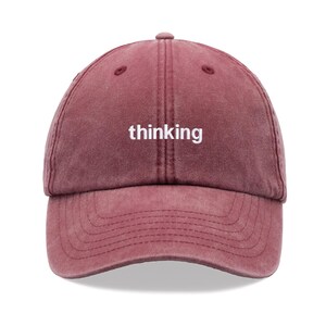 Thinking Baseball Cap Vintage Washed Unisex Dad Hat Low Profile ...