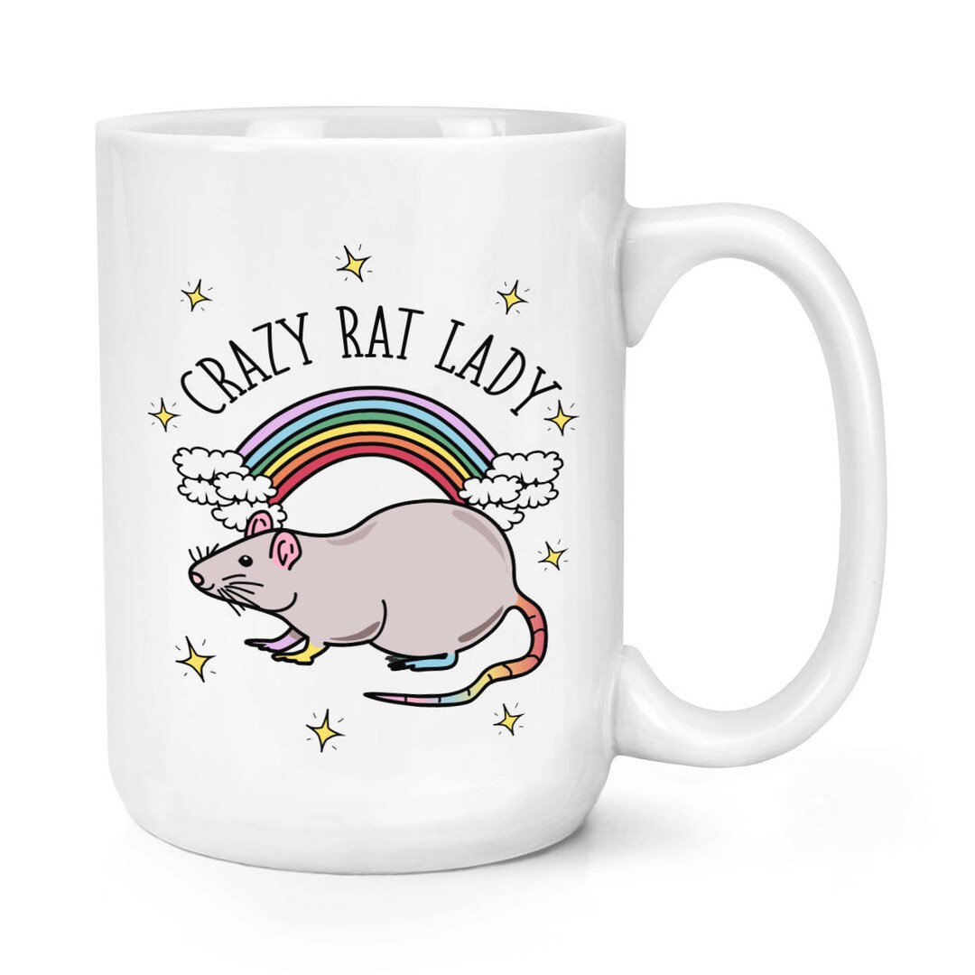 Rainbow Crazy Rat Lady 15oz Large Mug Cup - Etsy