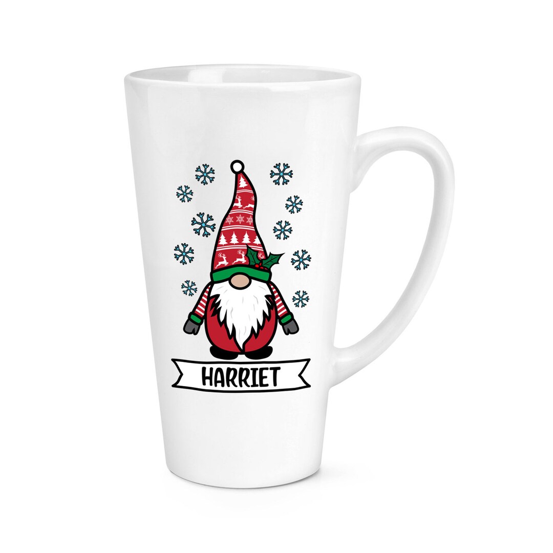 Personalised Gonk Gnome Red Santa Festive Christmas 17oz Large Latte ...