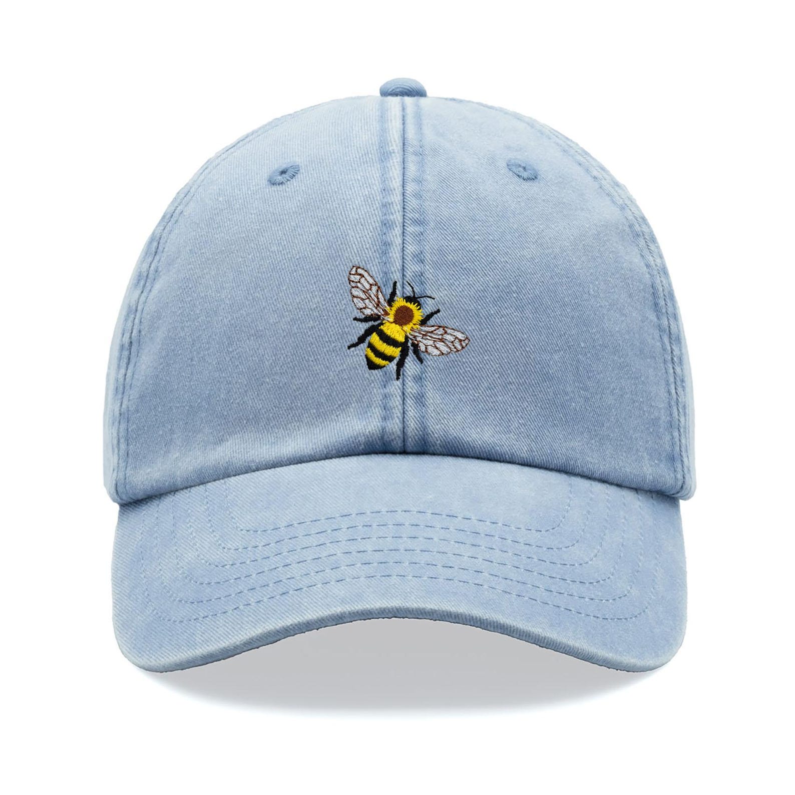 Honey Bee Baseball Cap Vintage Washed Cotton Unisex Dad Hat Adjustable ...