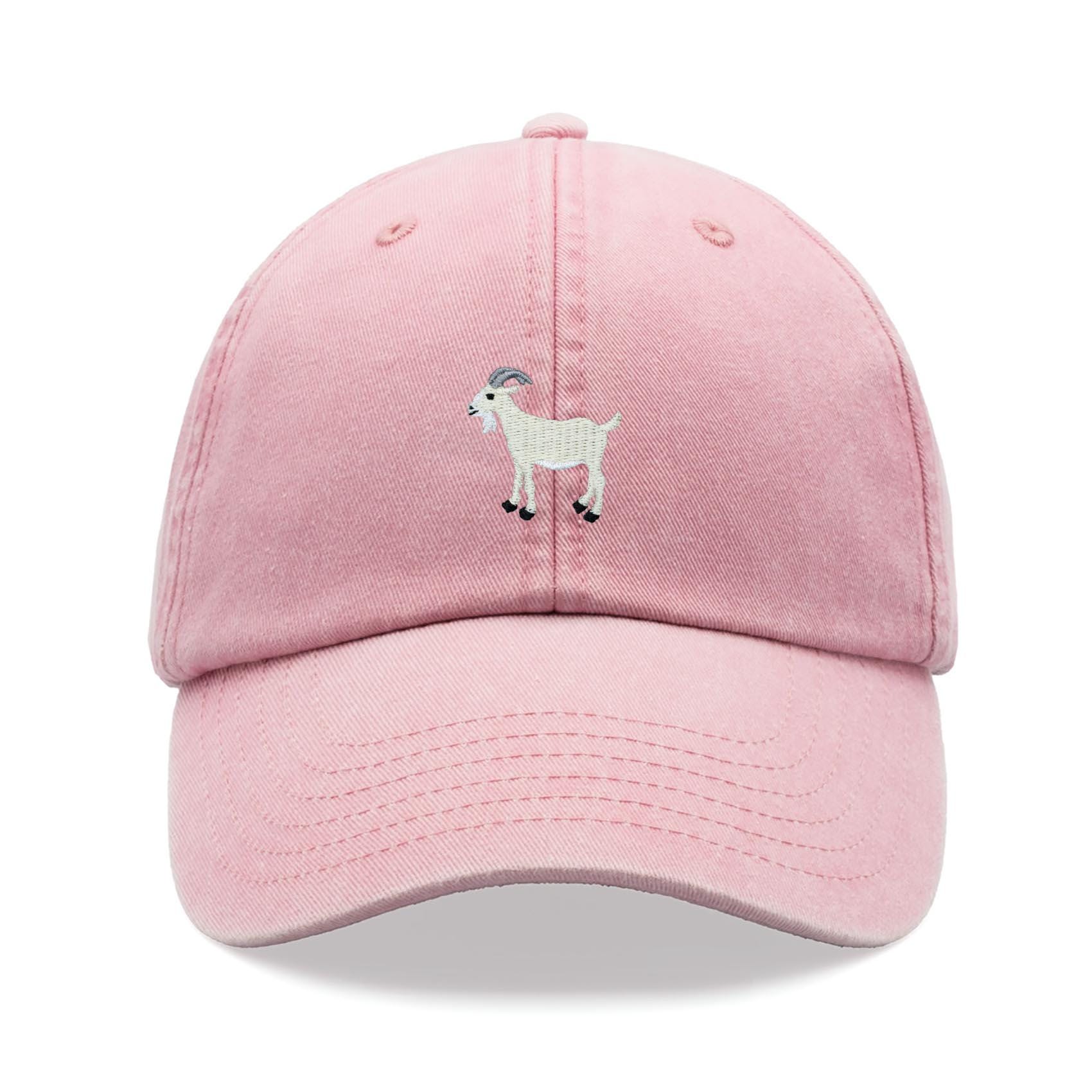 Goat White Baseball Cap Vintage Washed Unisex Dad Hat Adjustable Faded ...