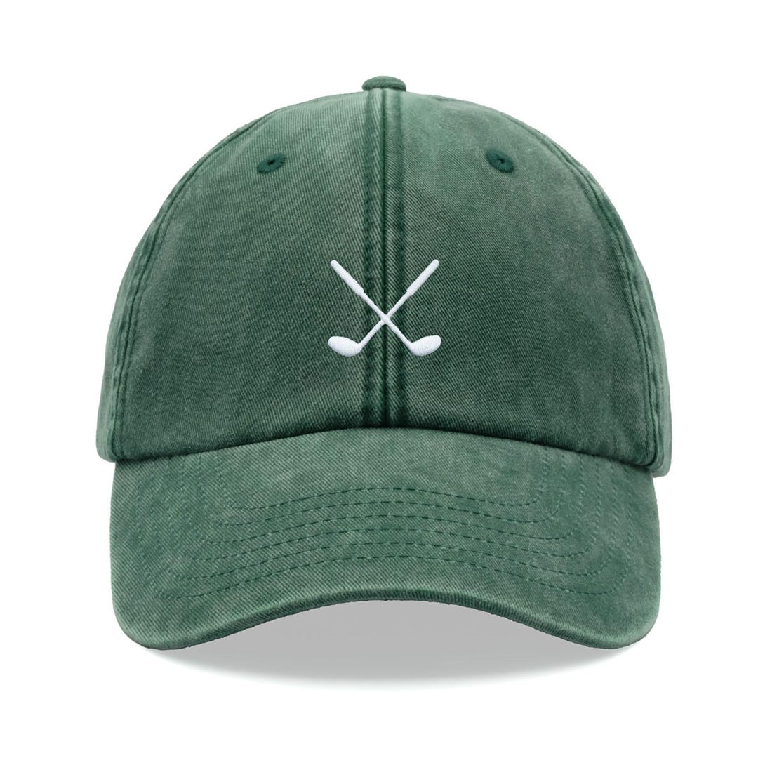 Golf Clubs Crossed Baseball Cap Vintage Washed Cotton Unisex Dad Hat ...
