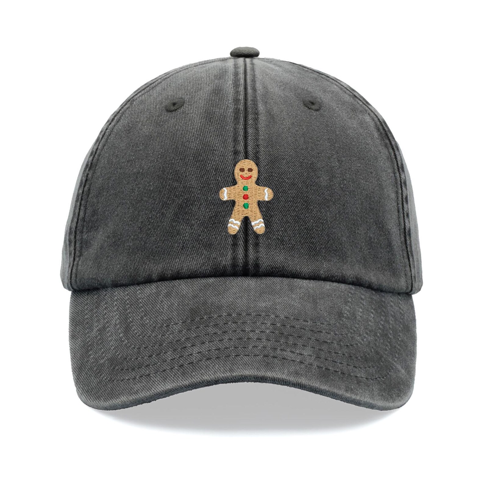 Gingerbread Man Baseball Cap Vintage Washed Unisex Dad Hat Low Profile ...