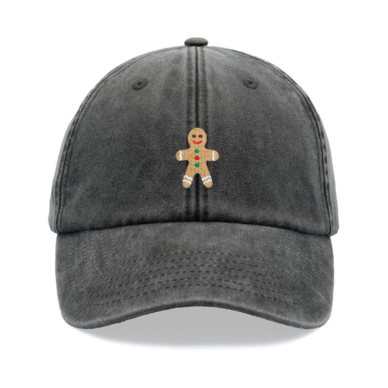 Gingerbread Man Baseball Cap Vintage Washed Unisex Dad Hat Low Profile ...