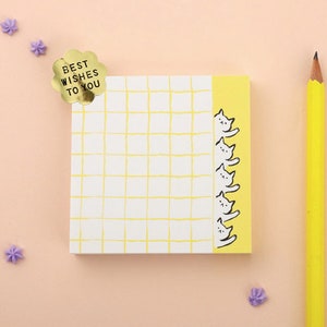 CAT Notepads / Kitty Notepad / Yellow Memo Pad / Scrapbooking ...