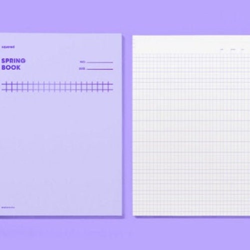 Spring Notebook L violet / Lined Notebook Grid Notebook | Etsy