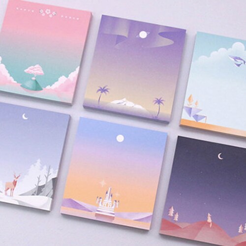 Moonlight Notepad V.2 / Pink Notepads / Writing Paper Memo Pad - Etsy