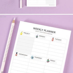 Weekly Planner Notepad / Weekly Plan Memo Pad / Notepads / Memo Pads ...