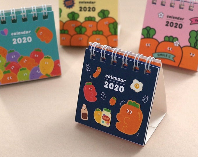 2020 Mini Calendar carrot / Desk Calendar / Simple Calendar - Etsy