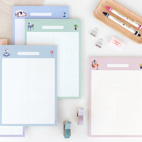 B5 Grid Notepads Simple Notepad Note Pad Big Memo Pad - Etsy