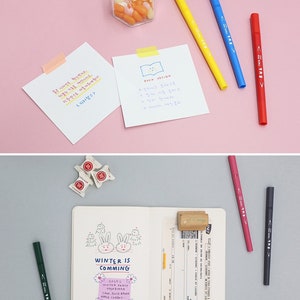 6pcs Twin Deco Pens Set 4types / Highlighter / Diary Pens Set ...