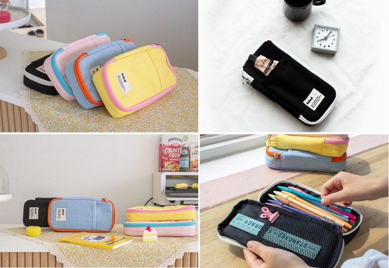 Cotton Pencil Case 4colors/ Pen Case / Pencil Pouch / Pen - Etsy