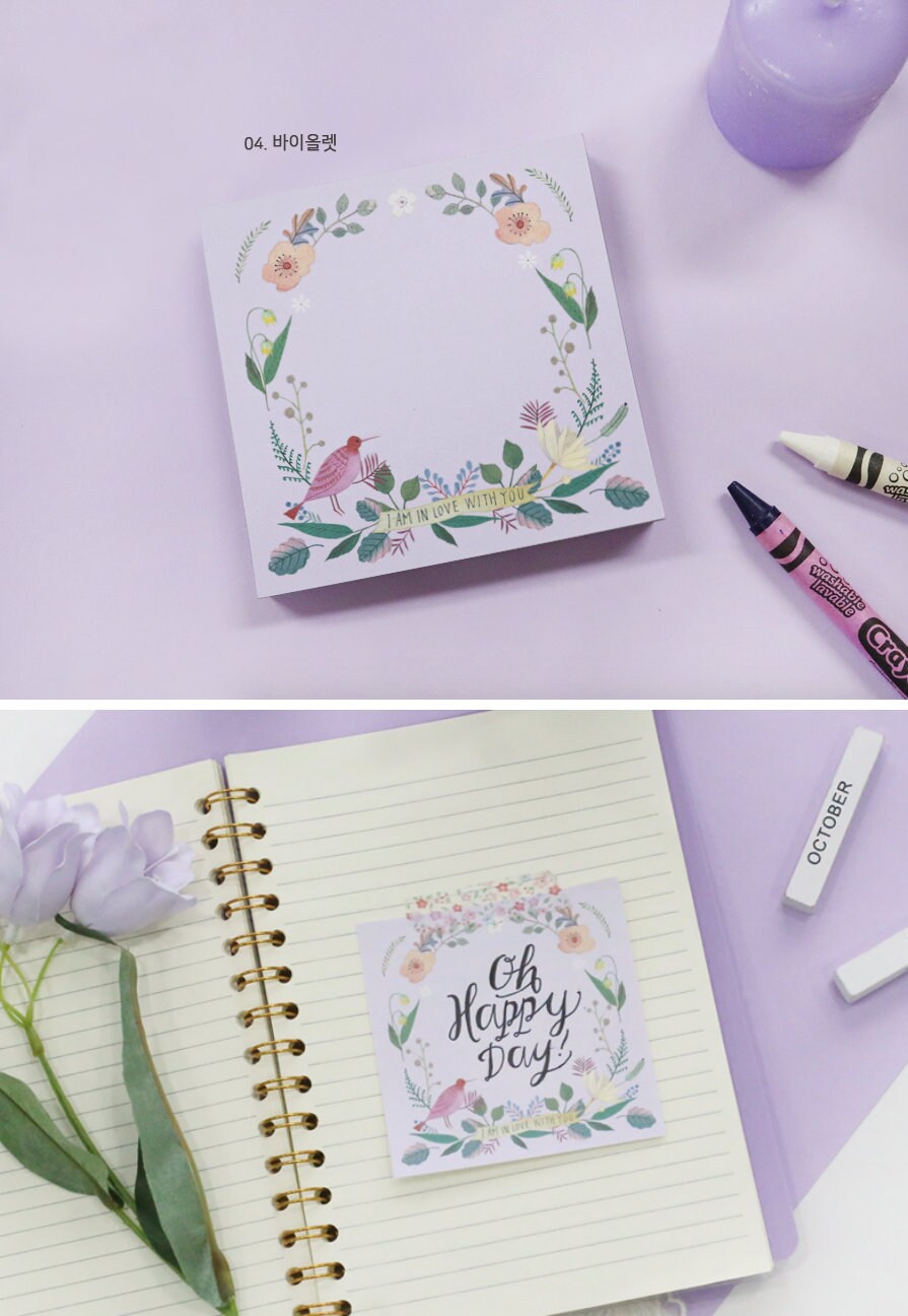 Flowery Notepad / Floral Notepads / Flower Memo Pad / | Etsy