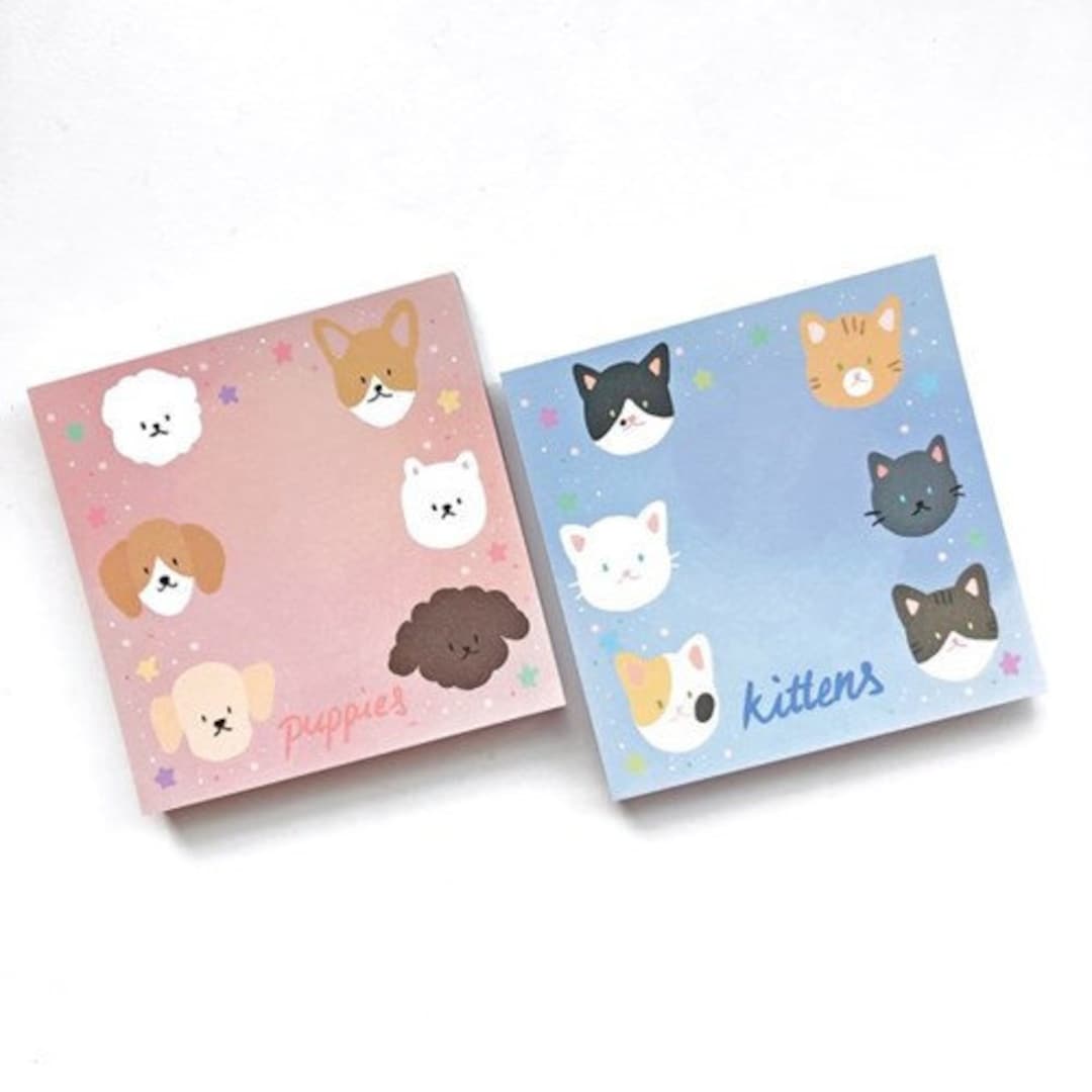 Illustration Notepads puppies / Kittens / Colorful Notepad / - Etsy