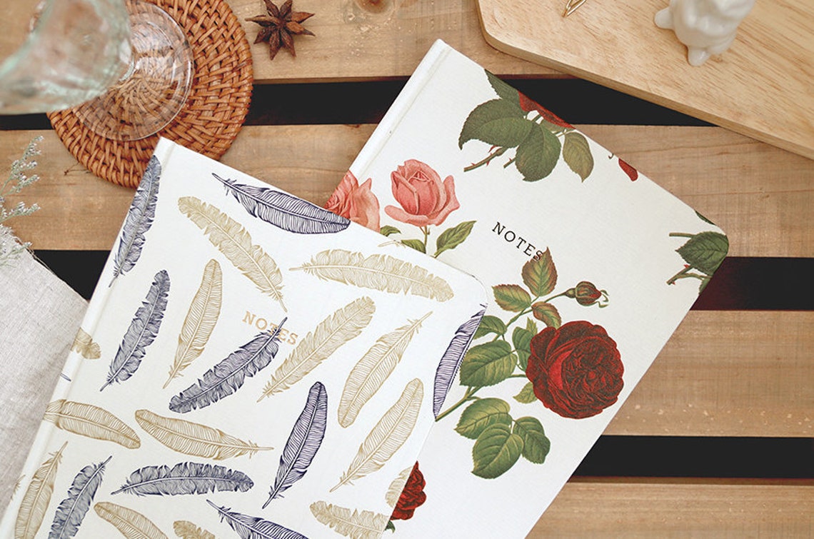 Hardcover Flower Lined Notebook / Flowery Notebook / Floral | Etsy