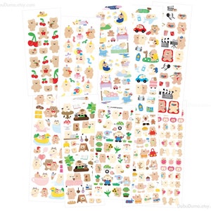 BEAR Deco Stickers Pack_10sheets / Removable Stickers / Diary Deco ...