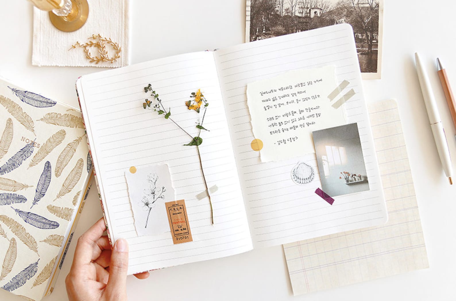 Hardcover Flower Lined Notebook / Flowery Notebook / Floral | Etsy