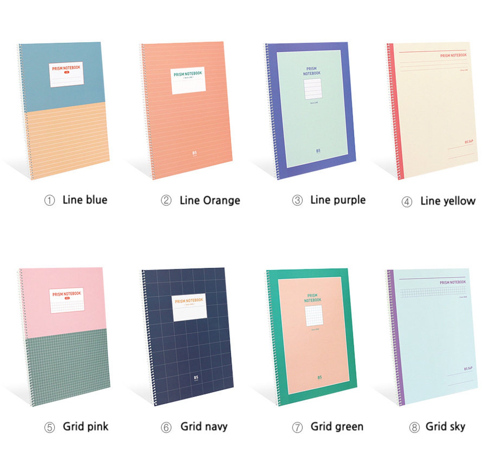 B5 Notebook 8types / Lined Notebook Grid Notebook Cornell - Etsy