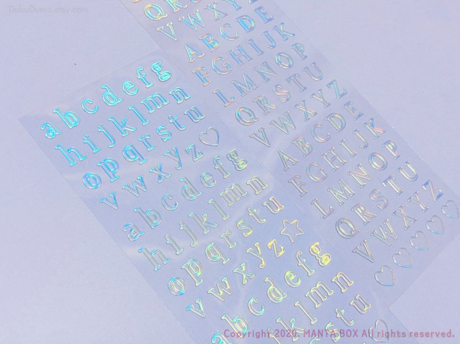 Clear Alphabet Sticker_Small Letter / Hologram Planner | Etsy