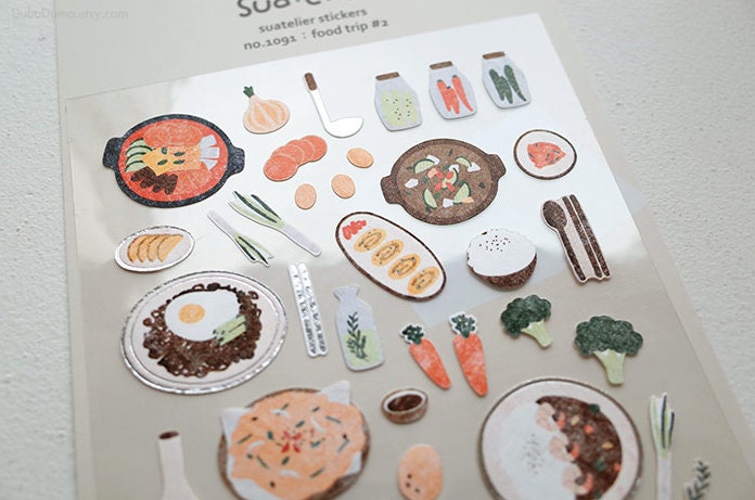 Planner Stickers food Trip 2 / Table Wear / Stationery / | Etsy