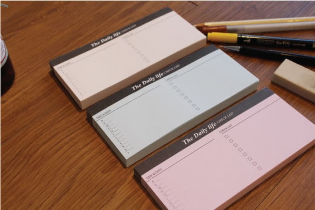 Daily Checklist Notepad S / Notepad / to Do List / Shopping - Etsy
