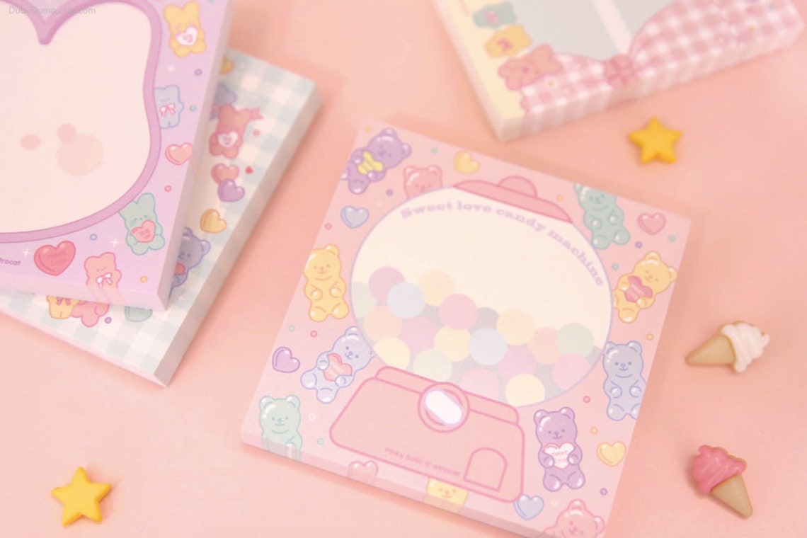 Pink Memo Pad / Colorful Notepad / Notepads / Scrapbooking / | Etsy