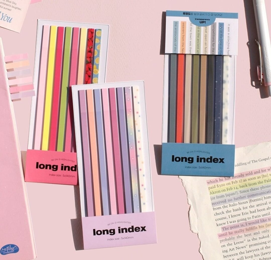 Long Index Sticky Highlighter 7types / Bookmark / Point Highlighter ...