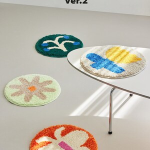 Circle Rug Ver.2 4types / Mini Rug / Small Rug / Mini Size - Etsy