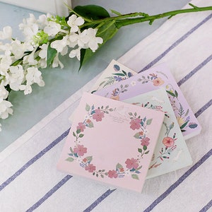 Flowery Notepad / Floral Notepads / Flower Memo Pad / Scrapbooking ...