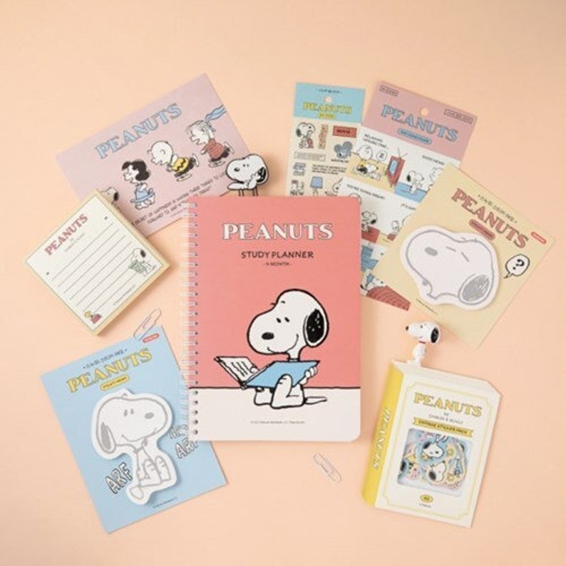 PEANUTS Snoopy Stationery Set / Study Palnner Sticky Memopad - Etsy