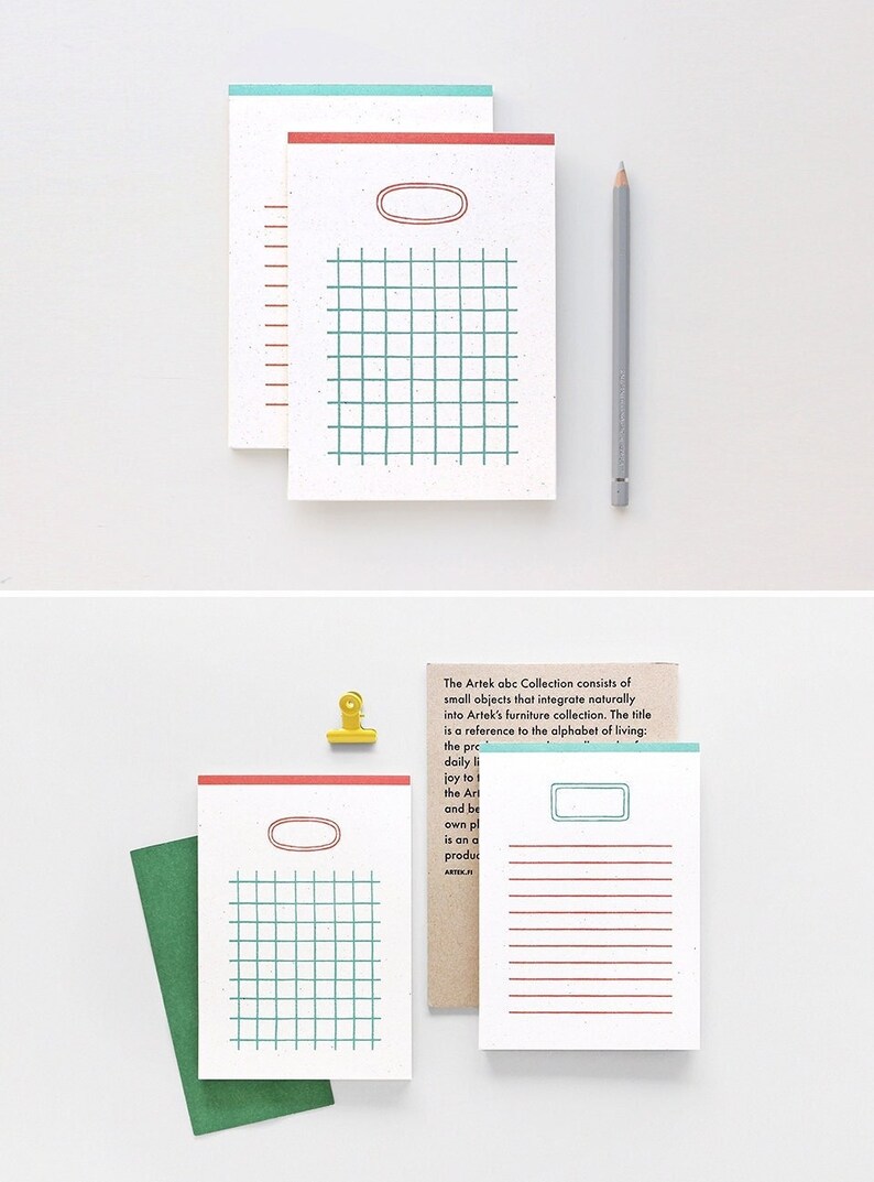 Writing Notepad M 2types / Grid Notepads / Line Notepad / - Etsy