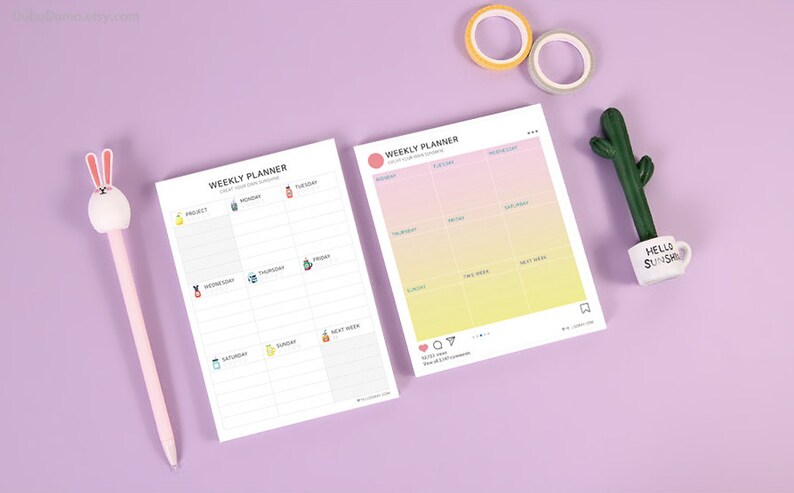 Weekly Planner Notepad / Weekly Plan Memo Pad / Notepads / - Etsy