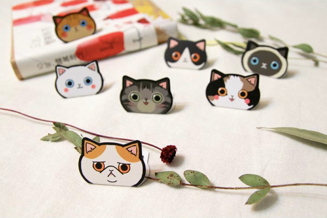 Kawaii Cat Magnetic Bookmark / Kitty Bookmarks / Planner Bookmark ...
