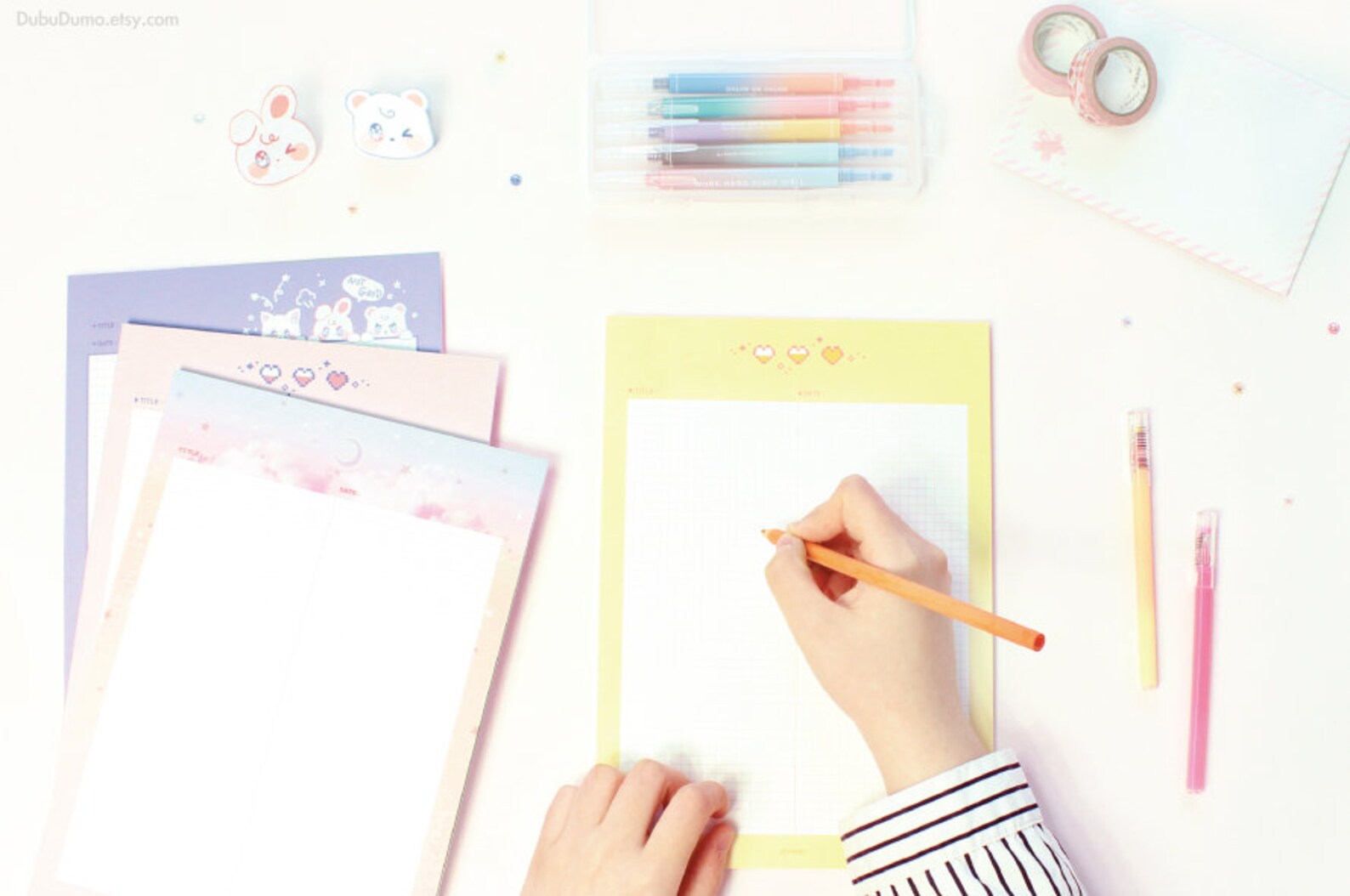 B5 Grid Notepads 8types / Simple Notepad / Big Memo Pad / | Etsy