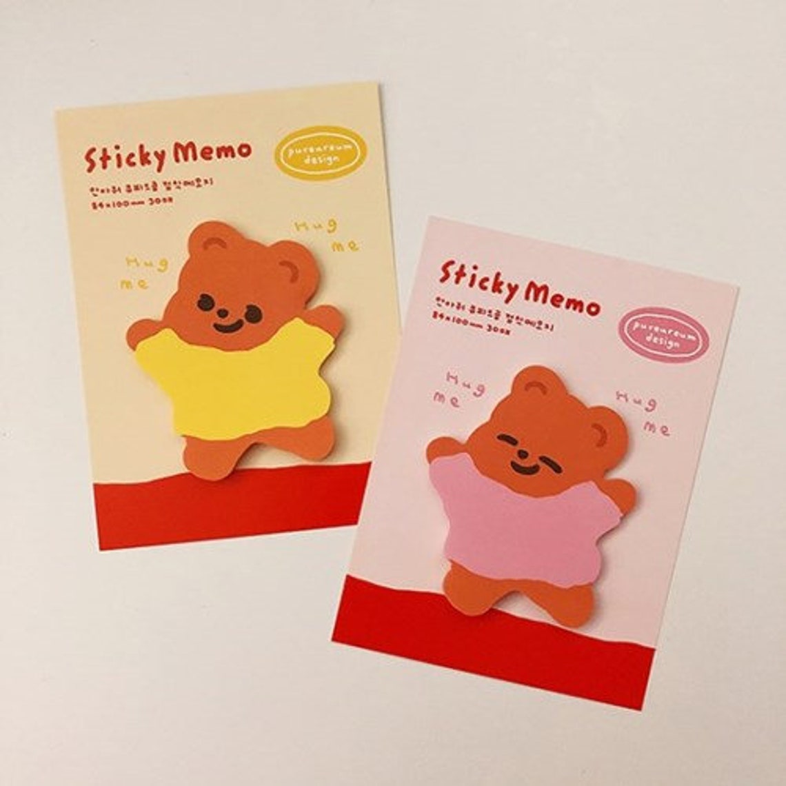 Hug Bear Sticky Notes PINK / Colorful Notepads / Memo Pad / - Etsy