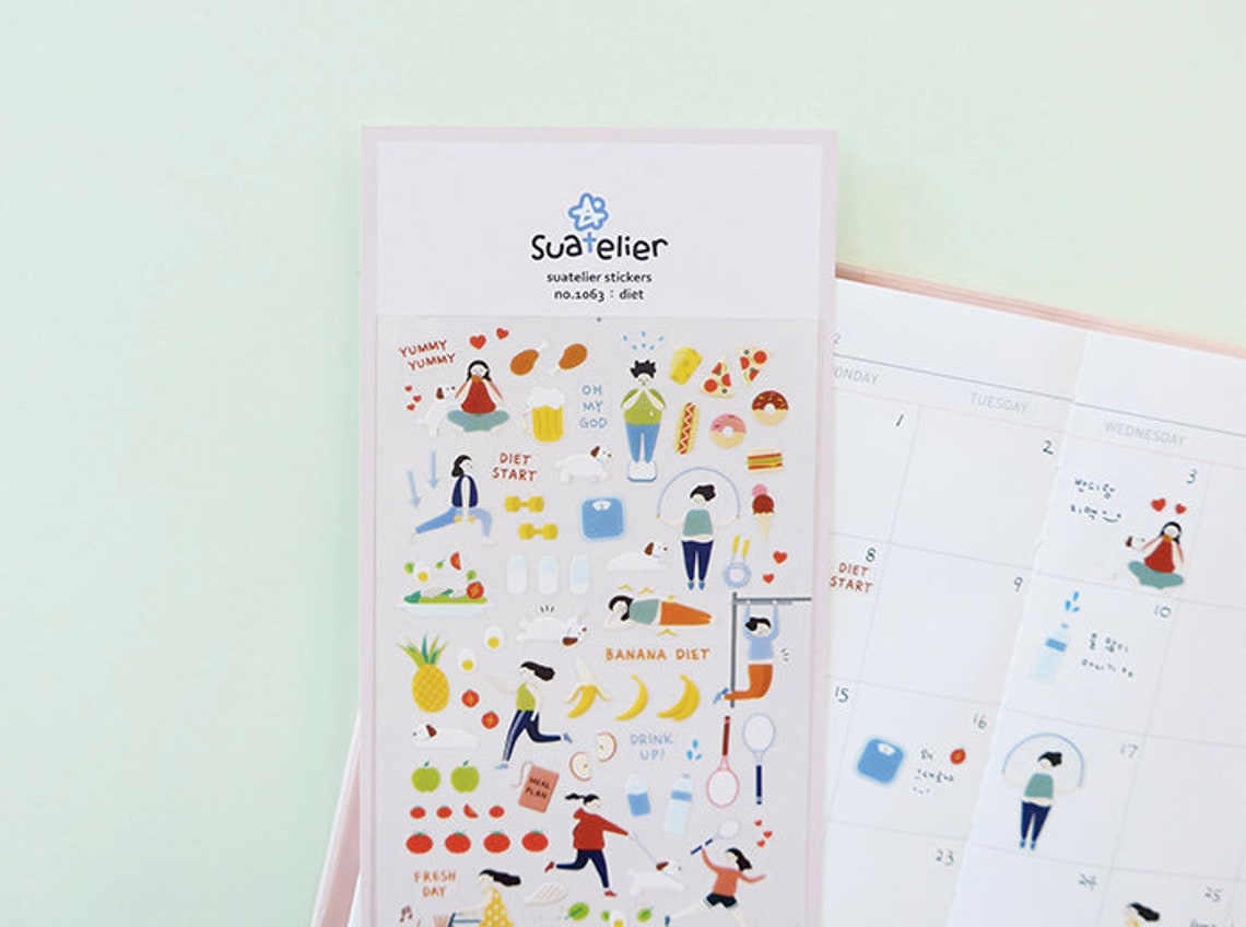 Planner Stickers diet / Diary Stickers / Journal Stickers / - Etsy