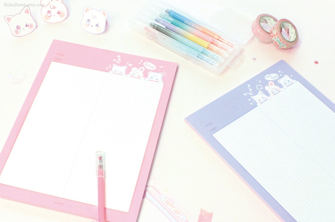 B5 Grid Notepads 8types / Simple Notepad / Big Memo Pad / | Etsy