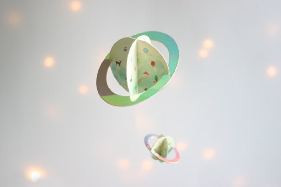 The Planet Mobile Card / Home Interior Mobile / - Etsy