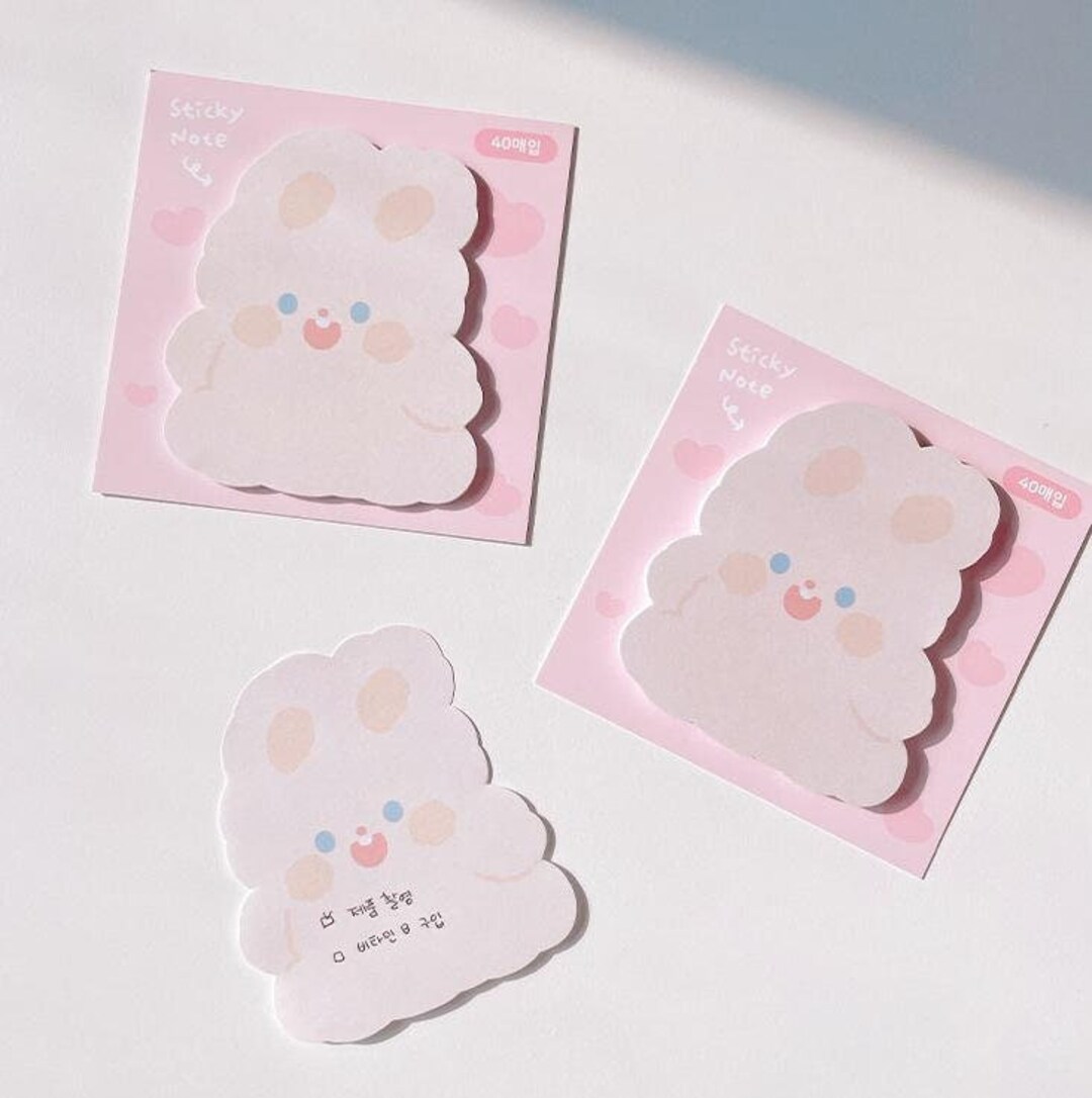 Rabbit Sticky Notes cream / Notepad / Notepads / Memo Pad / - Etsy